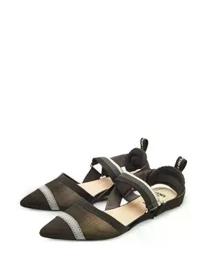 Fendi Slingback Ballet Flats With Ff Logo