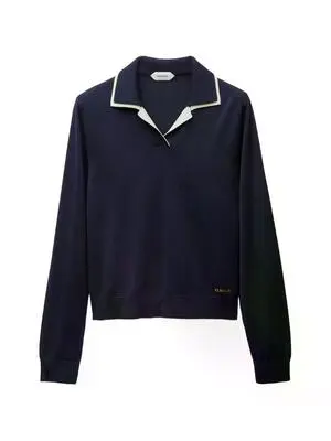 Versace Long-sleeve Wool Knit Polo Jumper - Blue