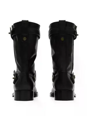 Burberry Block Heel Biker Boots