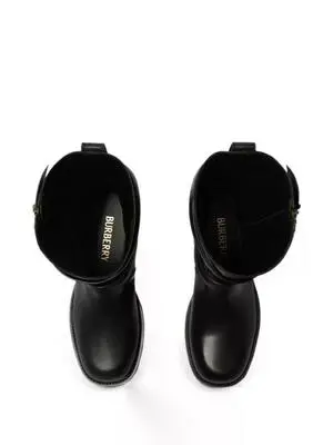 Burberry Block Heel Biker Boots