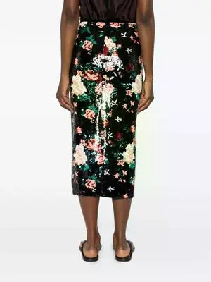 FORTE_FORTE Sequin Embellished Floral Motif Midi Skirt