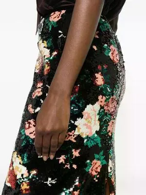 FORTE_FORTE Sequin Embellished Floral Motif Midi Skirt
