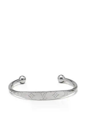 LOUIS VUITTON Jonc Monogram Cuff Bracelet - Silver