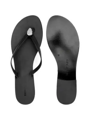 Philipp Plein Nappa Flip-flop Sandals Crystal Skull