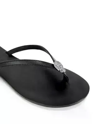Philipp Plein Nappa Flip-flop Sandals Crystal Skull