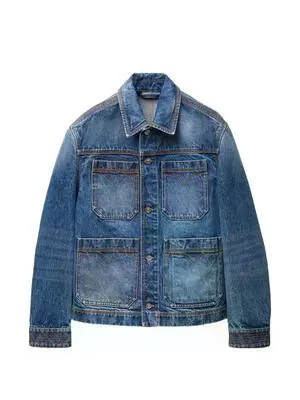 Versace Denim Blouson Jacket With Medusa Buttons