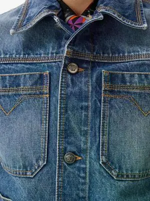 Versace Denim Blouson Jacket With Medusa Buttons