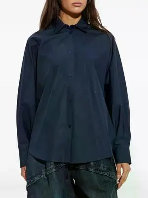 Loewe Cotton Shirt With Batwing Sleeves - Blue