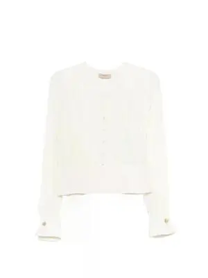 TWINSET Pleated Peplum Waist Shirt - White