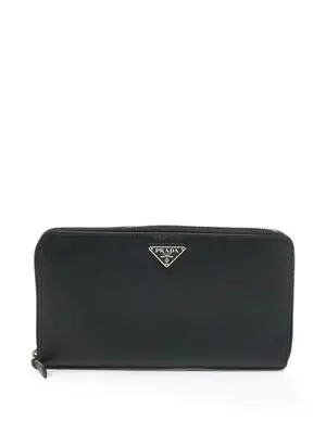 Prada Saffiano Lux Zip-around Wallet - Black
