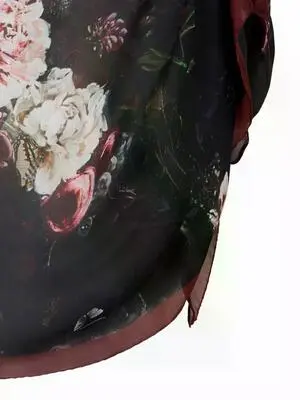 Roberto Cavalli Floral-print Silk Scarf - Black