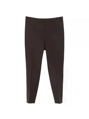 Marina Rinaldi Pressed-crease Slim-fit Trousers - Brown
