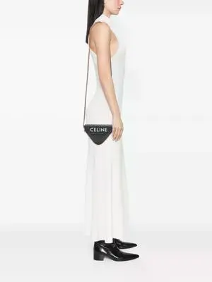 Celine 2021 Triomphe Coated Canvas Logo Triangle Crossbody Bag