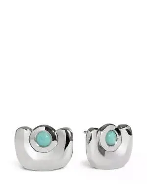 Monica Vinader Asymmetric Design Earrings With Turquoise Accent - Silver