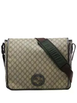Gucci 2016-2026 Large Gg Supreme Interlocking G Messenger Bag Crossbody Bag