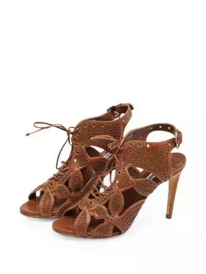Miu Miu Studded Lace-up Sandals