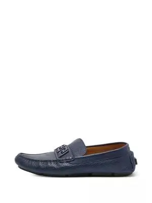 Versace La Greca Leather Loafers - Blue