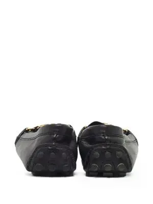 LOUIS VUITTON Leather Loafers With Gold-tone Hardware