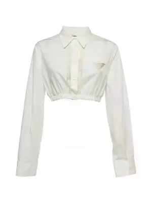 Prada Lace-trim Cropped Shirt