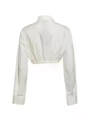Prada Lace-trim Cropped Shirt