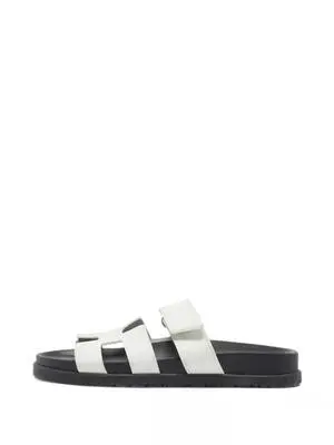 Hermès Chypre Touch-strap Flat Sandals - White