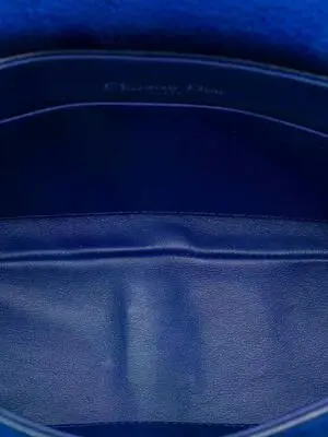 Dior 2015 Suede Dune Flap Bag Satchel - Blue