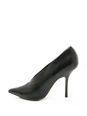 Celine V-neck Pointed-toe Leather Pumps