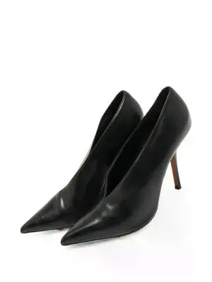 Celine V-neck Pointed-toe Leather Pumps