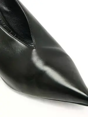 Celine V-neck Pointed-toe Leather Pumps