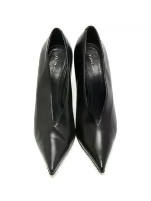 Celine V-neck Pointed-toe Leather Pumps
