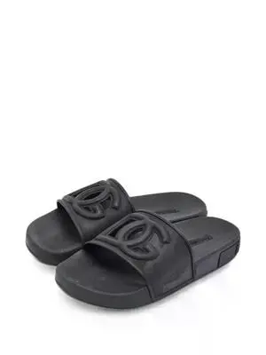 Dolce & Gabbana Dg Cutout Slides - Black