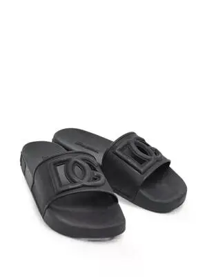 Dolce & Gabbana Dg Cutout Slides - Black