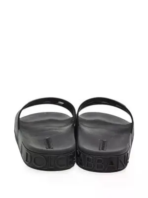 Dolce & Gabbana Dg Cutout Slides - Black