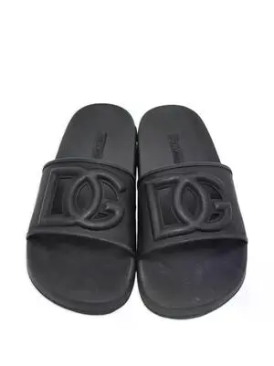 Dolce & Gabbana Dg Cutout Slides - Black