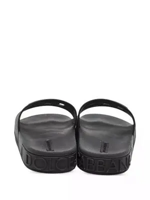 Dolce & Gabbana Dg Cutout Slides - Black
