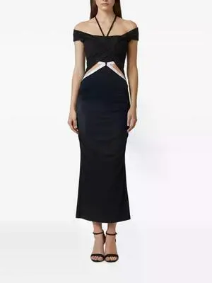 Simkhai Crossover Cutout Fitted Midi Dress