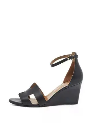 Hermès Legend H-shaped Wedge Sandals - Black