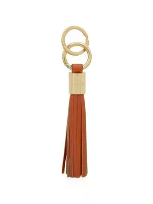 LANCEL Tasseled Leather Keyring - Orange