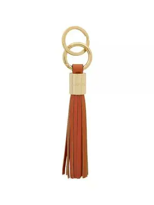 LANCEL Tasseled Leather Keyring - Orange