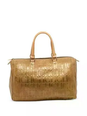 CAROLINA HERRERA Carolina Herrera Vintage Monogram Embossed Satchel Bag