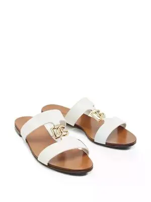 Dolce & Gabbana Calf Leather Dg Logo Slide Sandals