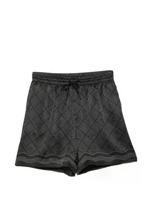 Casablanca Monogram-print Silk-twill Shorts