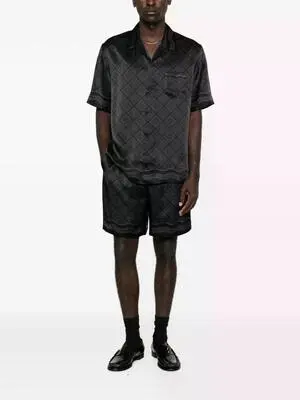 Casablanca Monogram-print Silk-twill Shorts