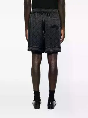 Casablanca Monogram-print Silk-twill Shorts
