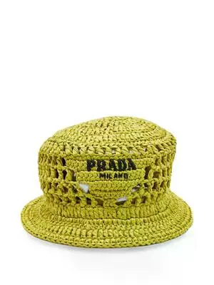 Prada Crochet Bucket Hat - Yellow