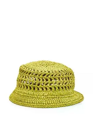 Prada Crochet Bucket Hat - Yellow