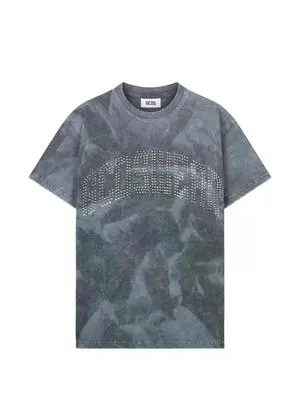 Gcds Logo-studded Washed T-shirt - Grey