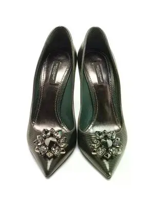 Dolce & Gabbana Bellucci Lizard-embossed Pumps With Crystal Embellishment