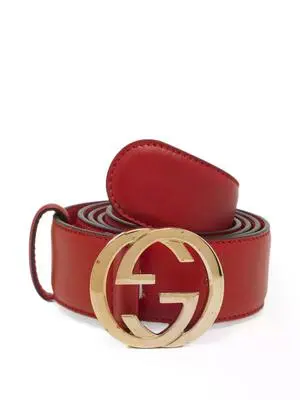 Gucci Interlocking G Leather Belt - Red