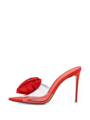 LE SILLA Rose Appliqué Pvc Stiletto Sandals - Red